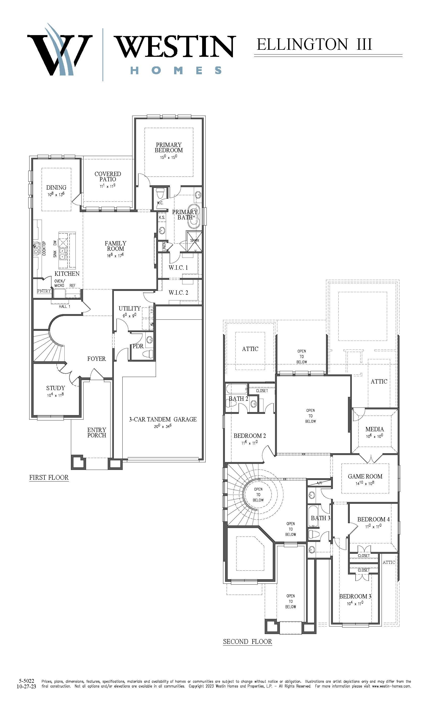 Westin Homes - The Ellington III Floor Plan
